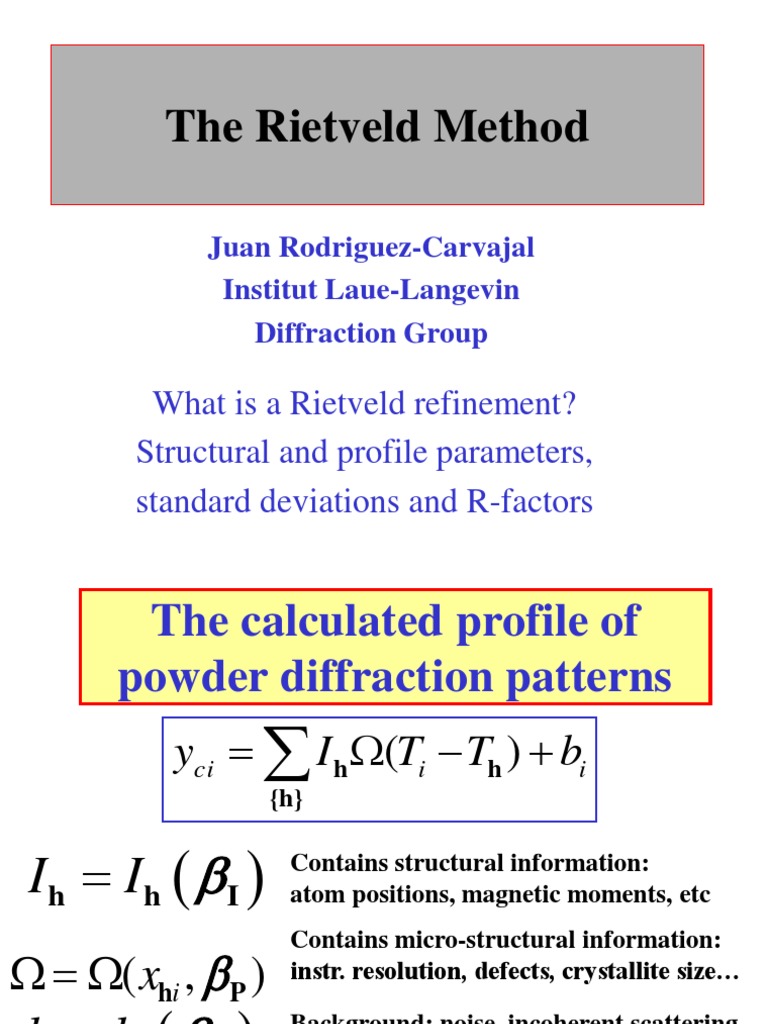 JRC Rietveld Method | PDF | Least Squares | Analysis