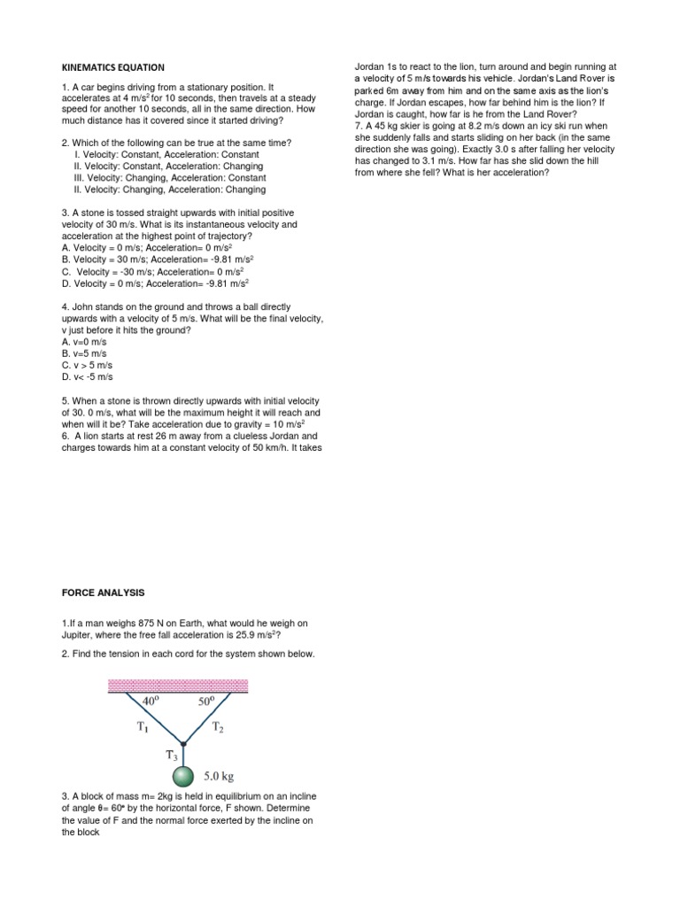 Exercises PHYSICS | PDF | Acceleration | Velocity Exercises PHYSICS | PDF | Acceleration | Velocity