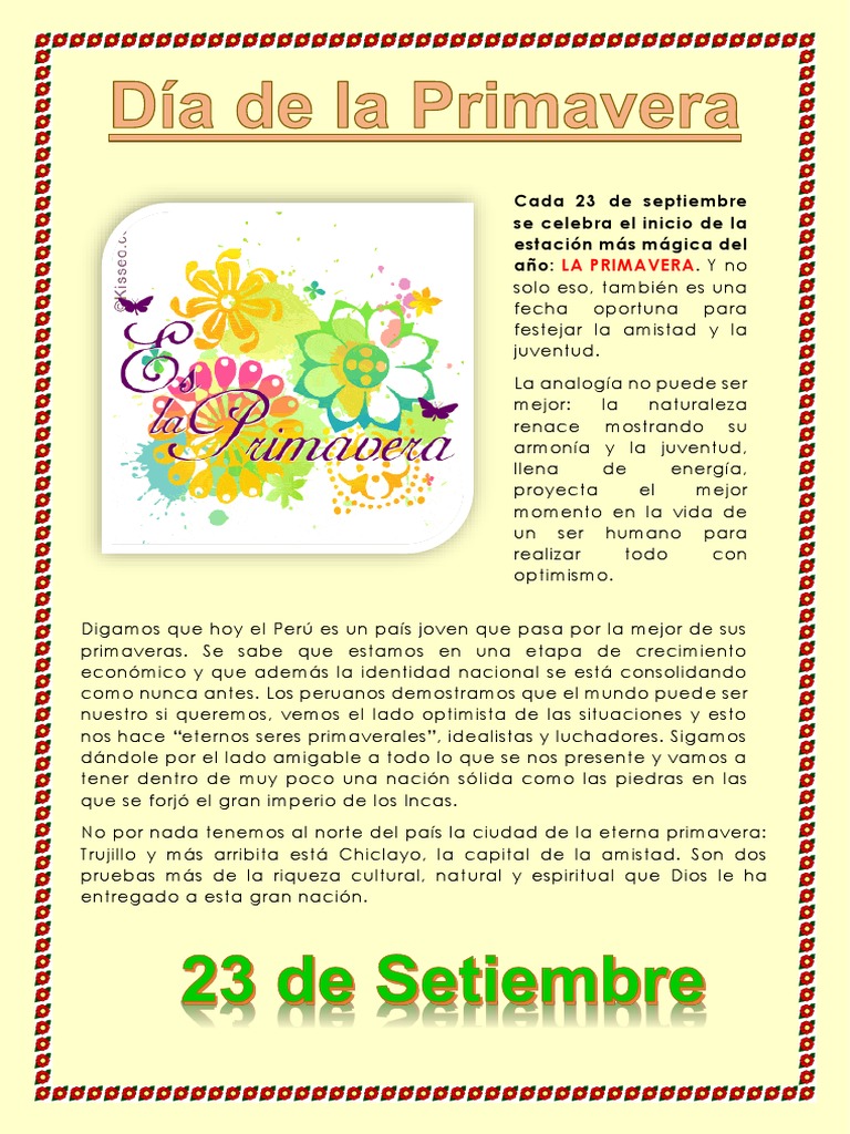 Inicio de la Primavera y Amistad | PDF
