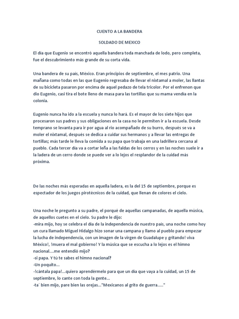 Cuento de la Bandera de México para Niños | PDF | México | Ocio