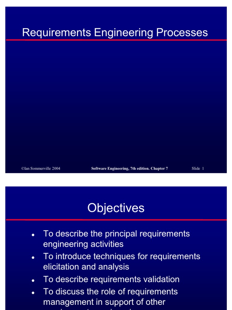 Requirements Engineering Processes in Software Engineering Se6 26937 ...