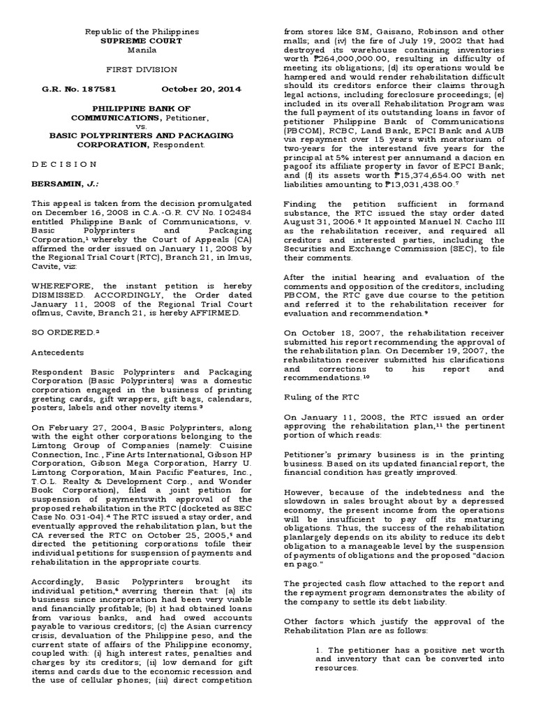 PBC V Basic Polyprinters | PDF | Insolvency | Debt