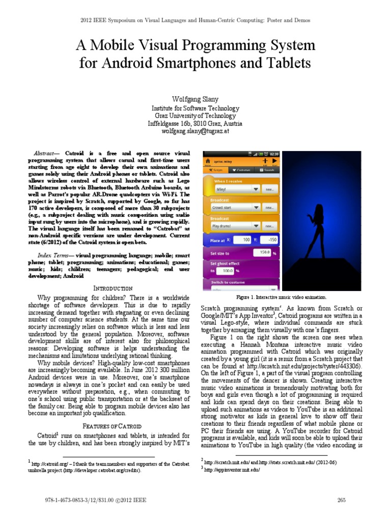 A Mobile Visual Programming System For Android Smartphones and Tablets | PDF | Scratch ...