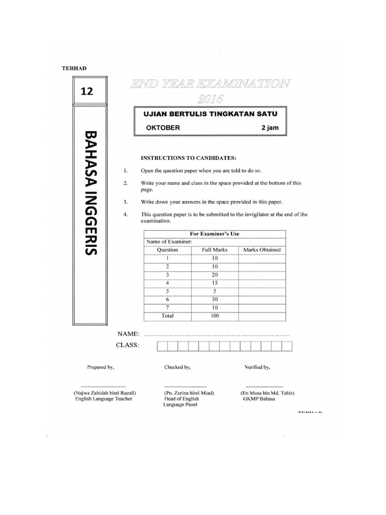 Pat Form 1 | PDF | Writing