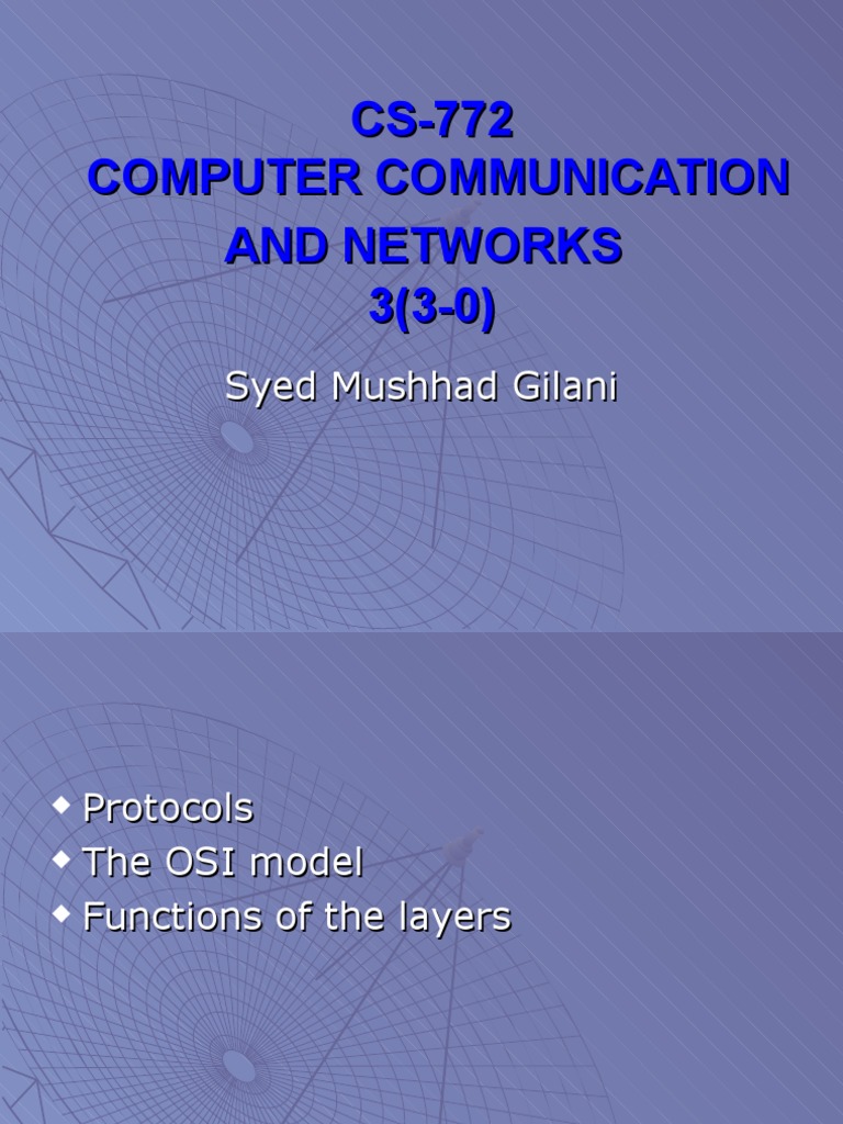 Lec02 OSI Model | PDF | Computer Network | Osi Model
