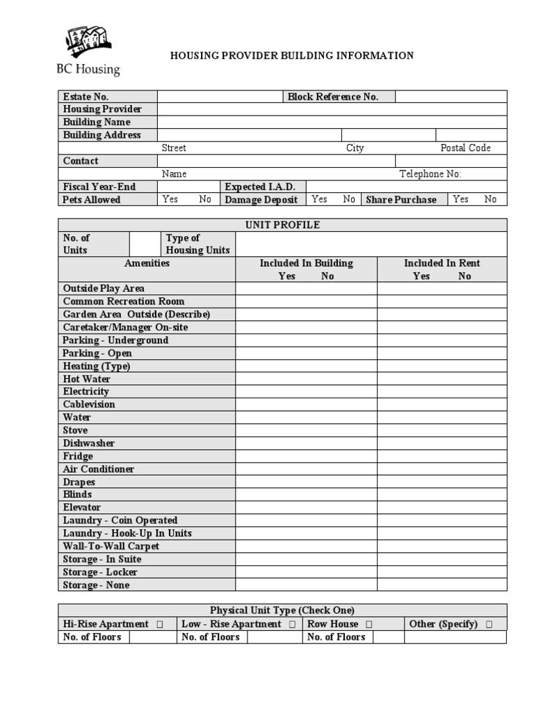 HPK 4 Building Information Form | PDF