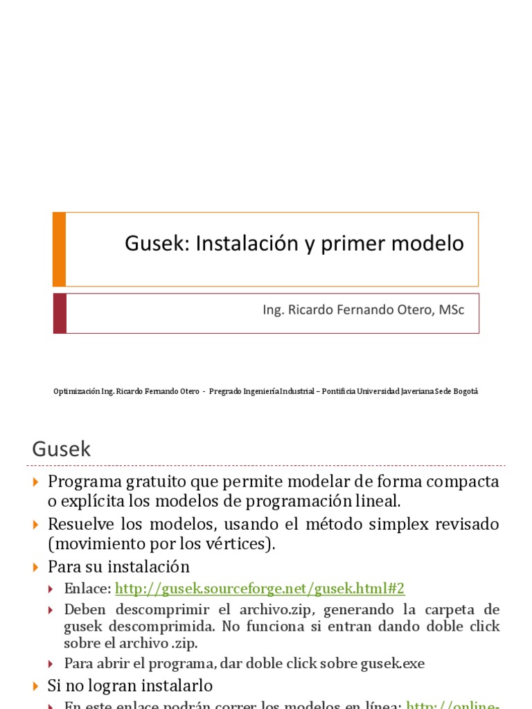 Guía de Instalación de Gusek | PDF | Función (Matemáticas) | Archivo de ...
