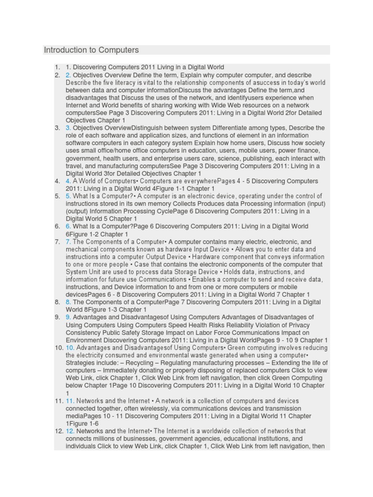 Introduction To Computers | PDF | Mobile Device | Personal Computers