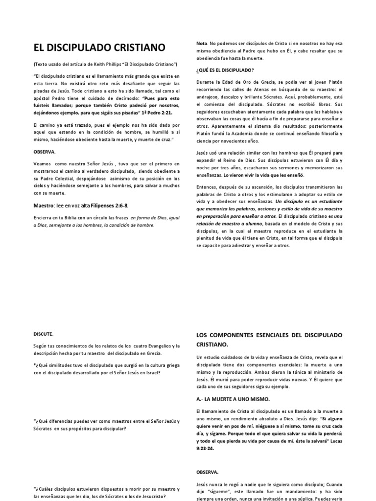 1era Lección - El Discipulado Cristiano | PDF | Jesús | Cristo (título)
