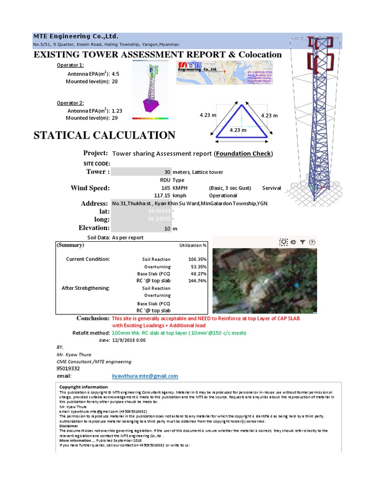 Telecom Tower - 30m - Lattice - Foundation - Accessment (MTE ...