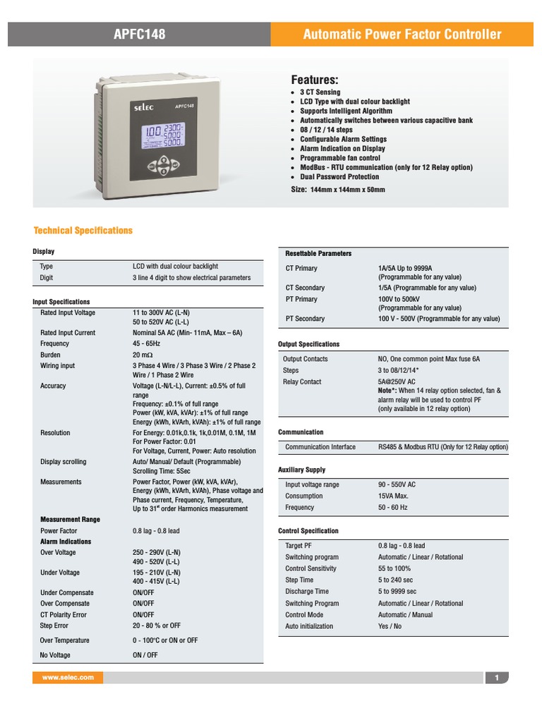 APFC148 | PDF | Relay | Electronics