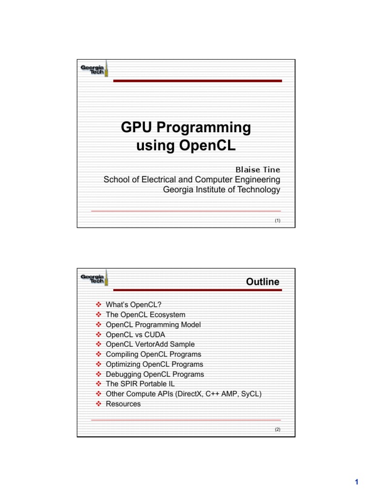Gpu Programming Using Opencl Pdf Thread Computing Graphics