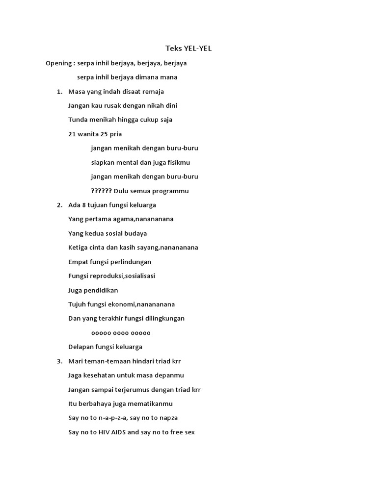 Teks YEL-YEL | PDF