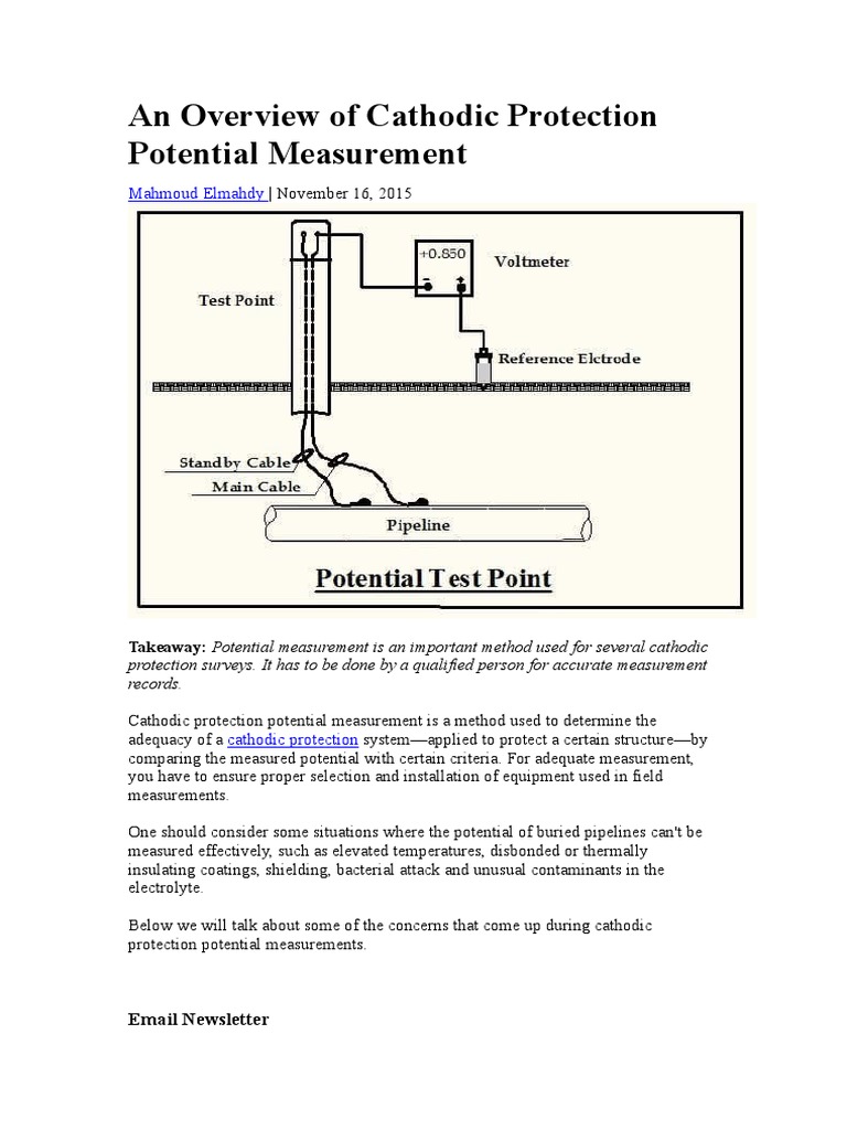 An Overview of Cathodic Protection Potential Measurement | PDF ...