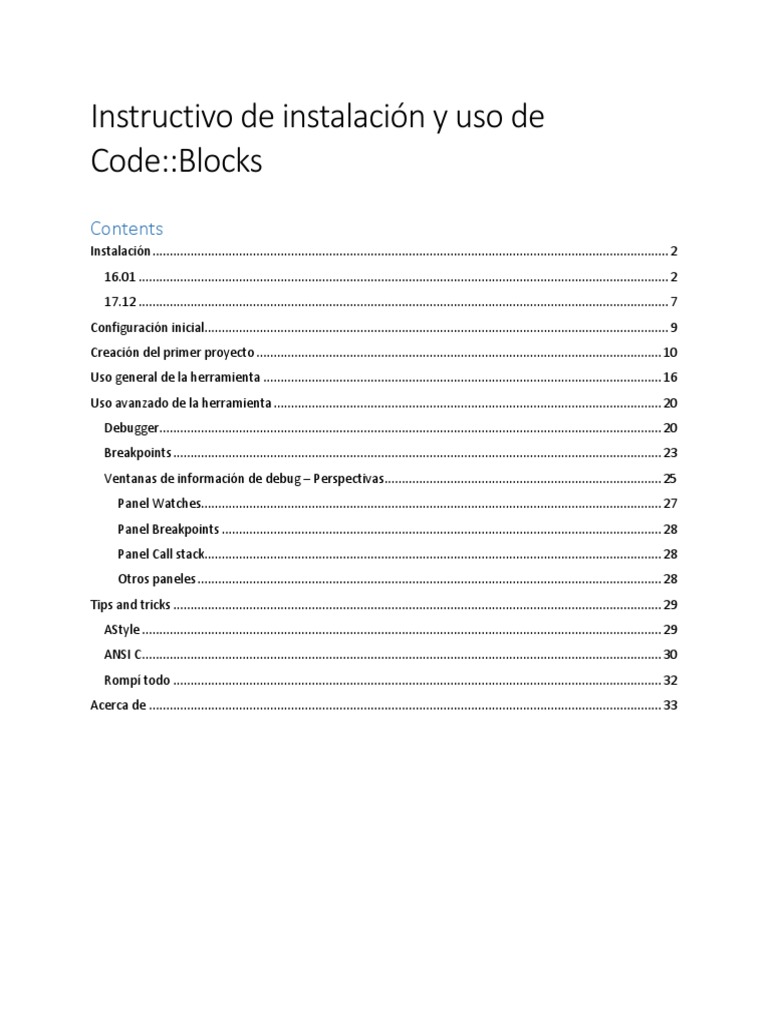 Instructivo de Instalación y Uso de CodeBlocks PDF | PDF | Entorno de desarrollo integrado ...