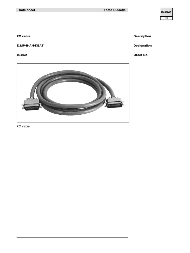 en IO Cable | PDF | Power Supply | Electrical Connector