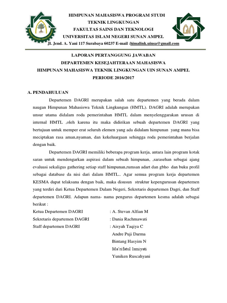 LPJ Dagri 2017-2018 | PDF | Seni | Karier & Perkembangan