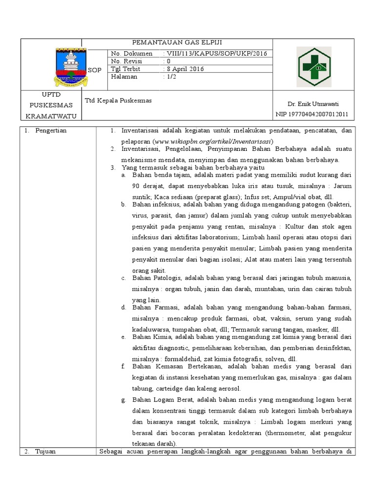 110.4.sop Gas Elpiji | PDF