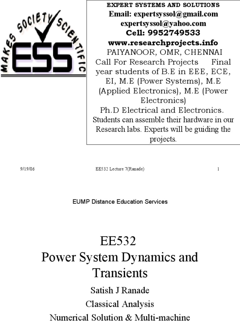 Power System Dynamics Overview | PDF | Power Electronics | Electric ...