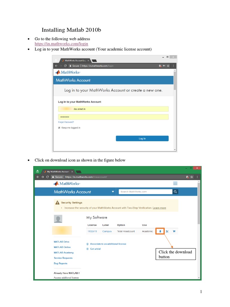 Installing Matlab 2010b | PDF