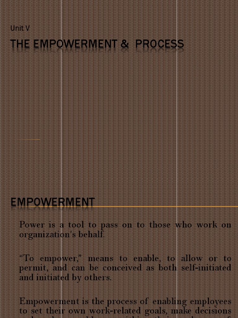 The Empowerment and Process | PDF | Empowerment | Employment