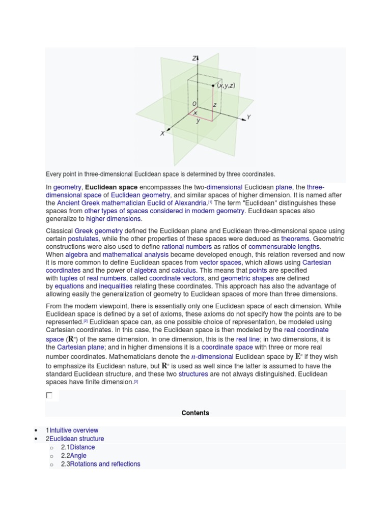 Every Point in Three-Dimensional Euclidean Space Is Determined by Three ...