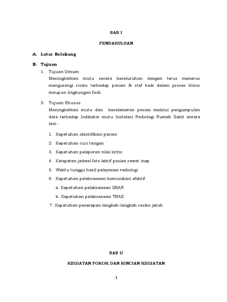 Program Mutu Radiologi | PDF