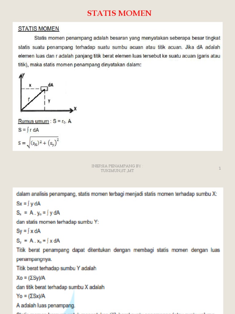 Momen Inersia Penampang Persegi Panjang | PDF | Metode & Bahan Ajar