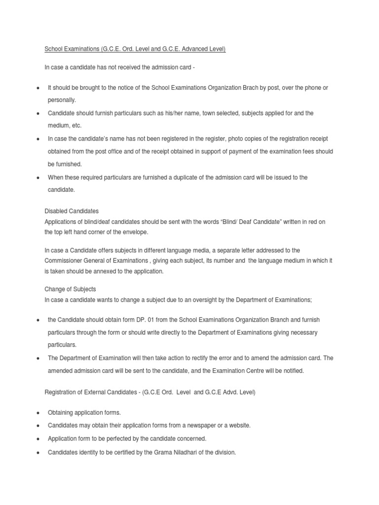 School Examinations GCE Ord Level and GCE Advanced Level PDF | PDF ...