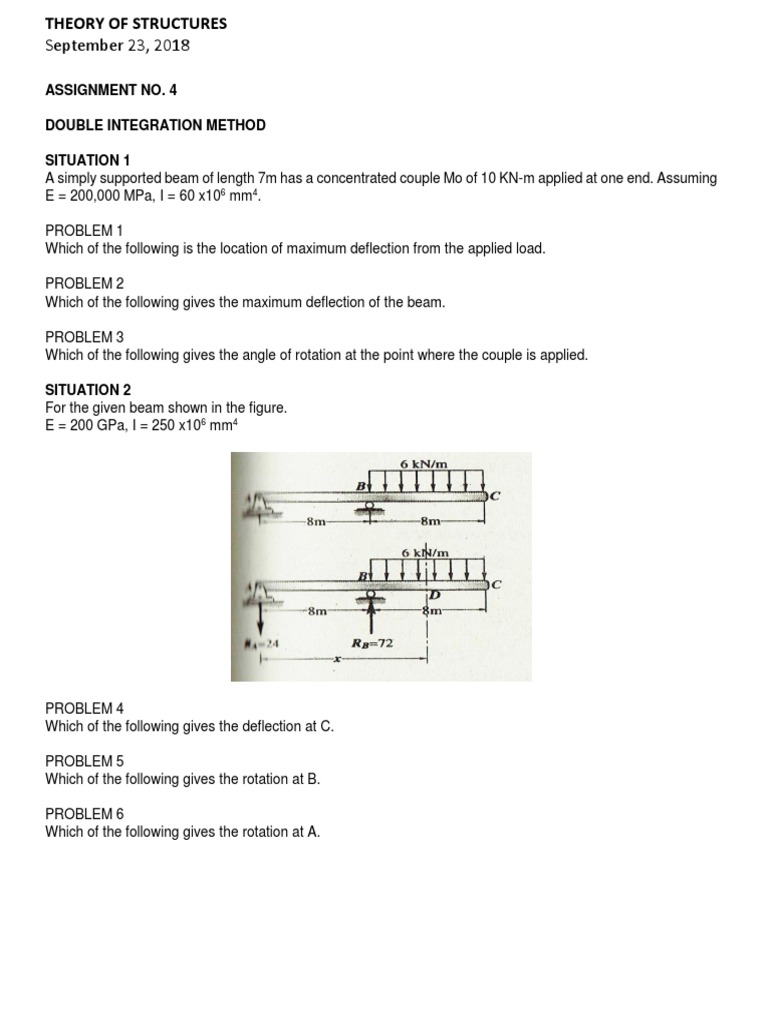 Problems (Double Integration Method) | PDF