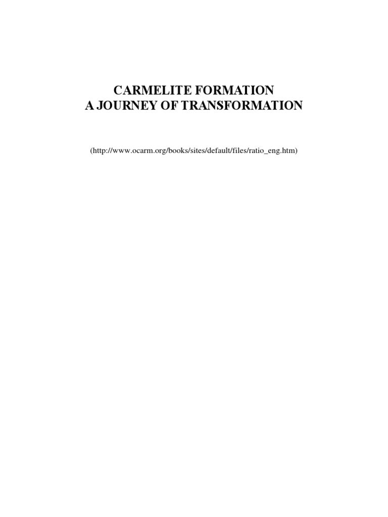Carmelite Formation1 | PDF | Catholic Church | Religious Behaviour And ...