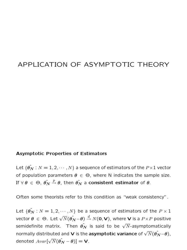 Application of Asymptotic Theory | PDF | Estimator | Statistical Analysis