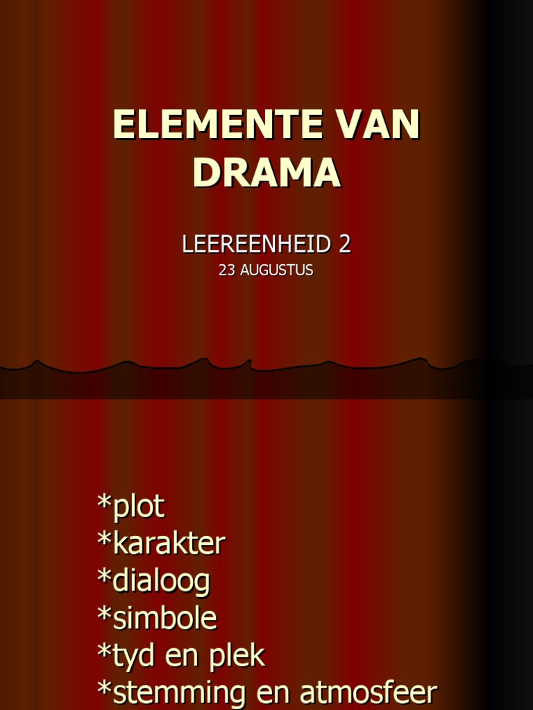 Elemente Van Drama | PDF