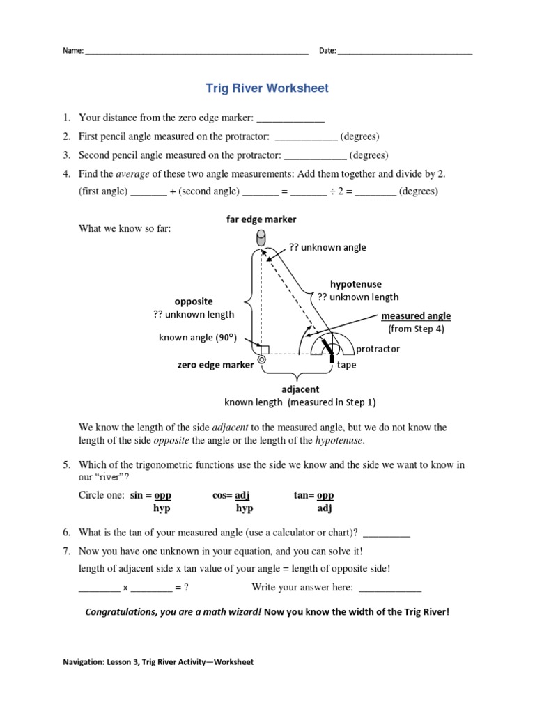 Cub Navigation Lesson03 Activity2 Worksheet v2 Tedl DWC | PDF | Angle ...