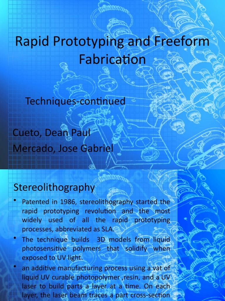 Rapid Prototyping and Freeform Fabrication - Some Techniques | PDF | 3 ...