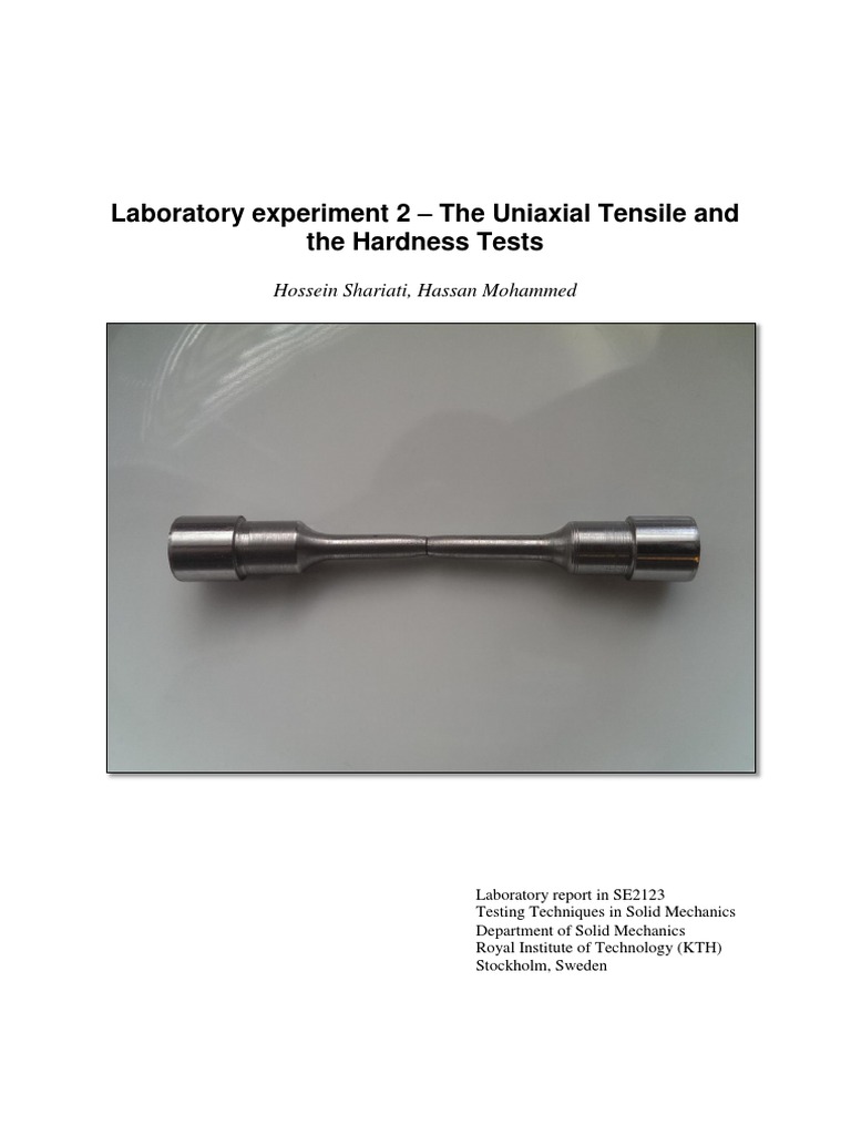 Uniaxial Tensile Test Report | PDF | Yield (Engineering) | Hardness