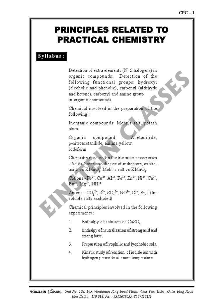 Einstein Classes Qualitative | PDF | Salt (Chemistry) | Nitrogen