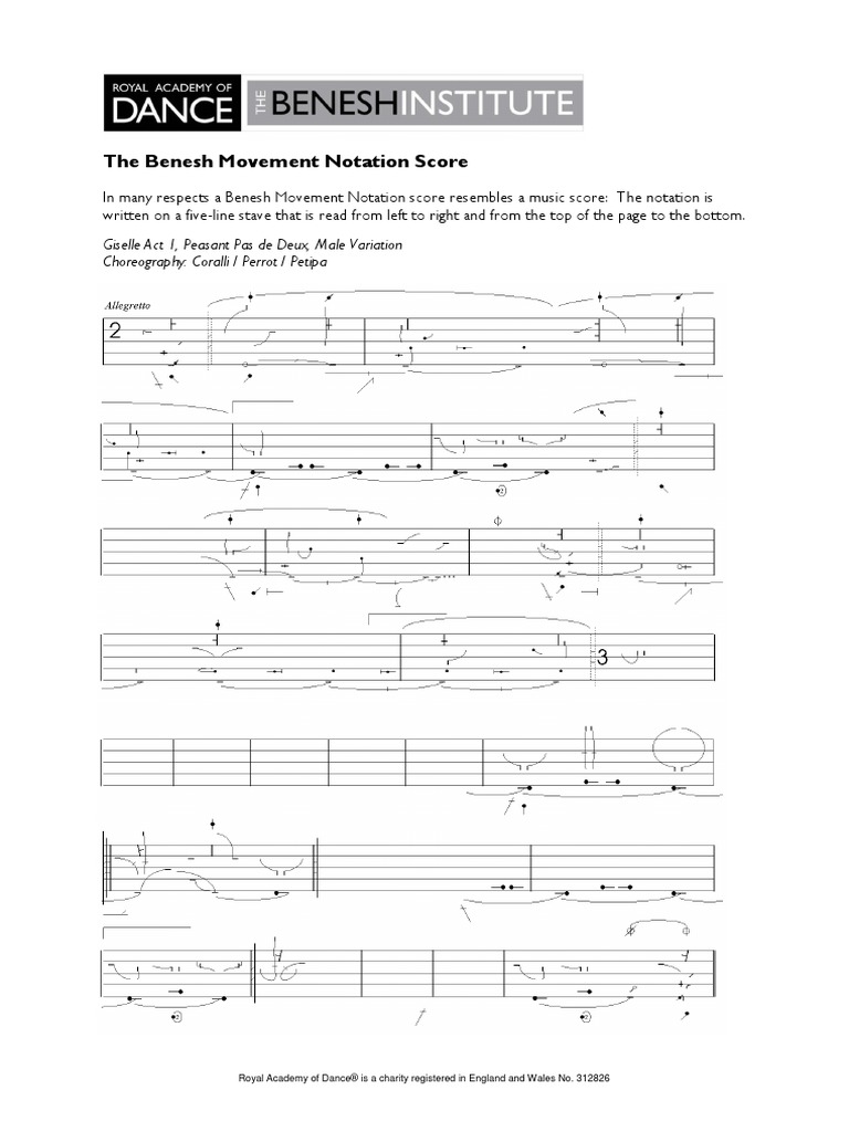 Benesh Movement Notation Score Updated Nov2014 PDF | PDF | Notation ...