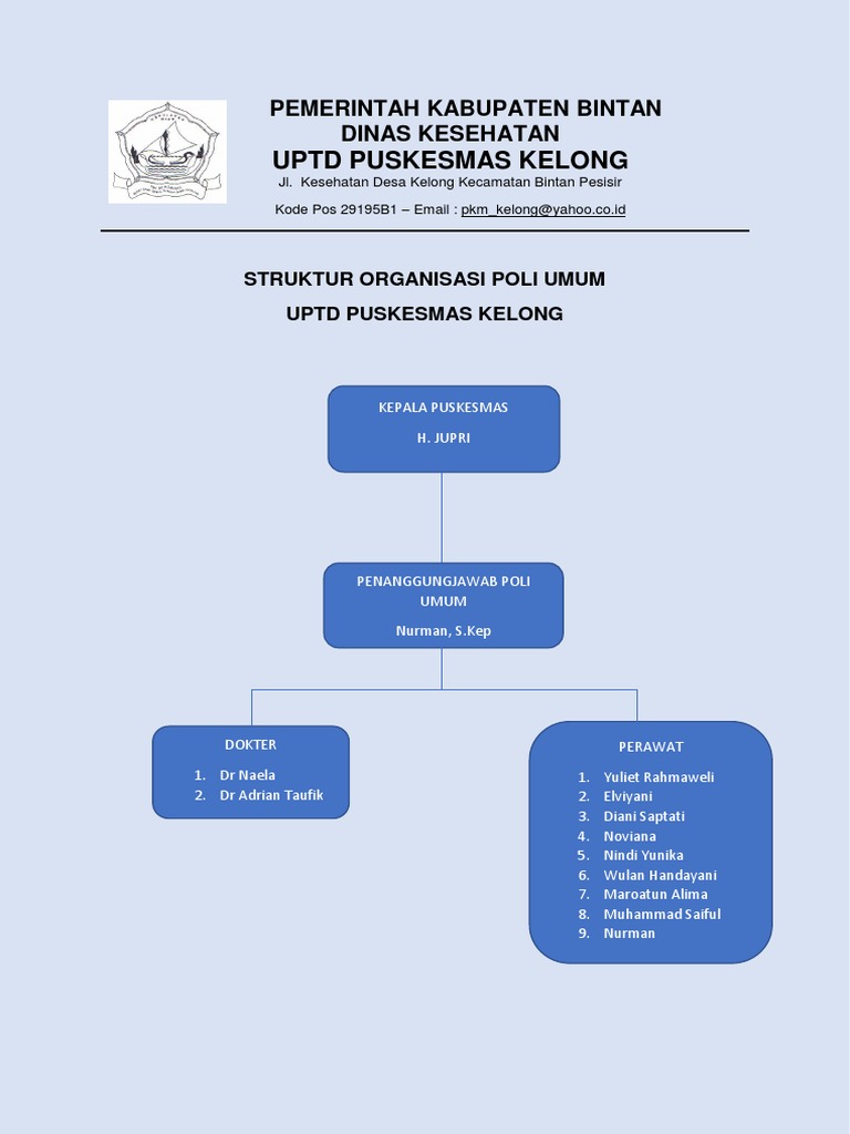 Struktur Poli Umum Puskesmas Kelong | PDF