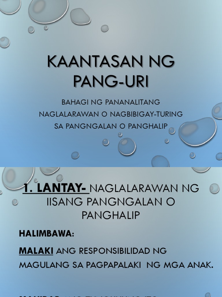 Kaantasan NG Pang-Uri | PDF