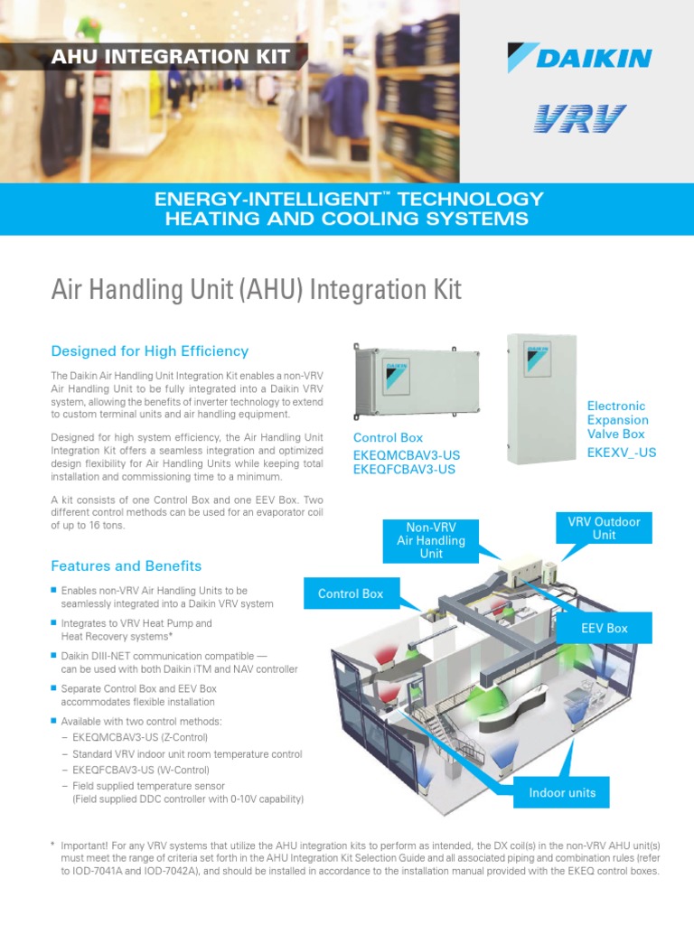 Daikin Ahu Integration Kit Pdf Heat Pump Heat Exchanger