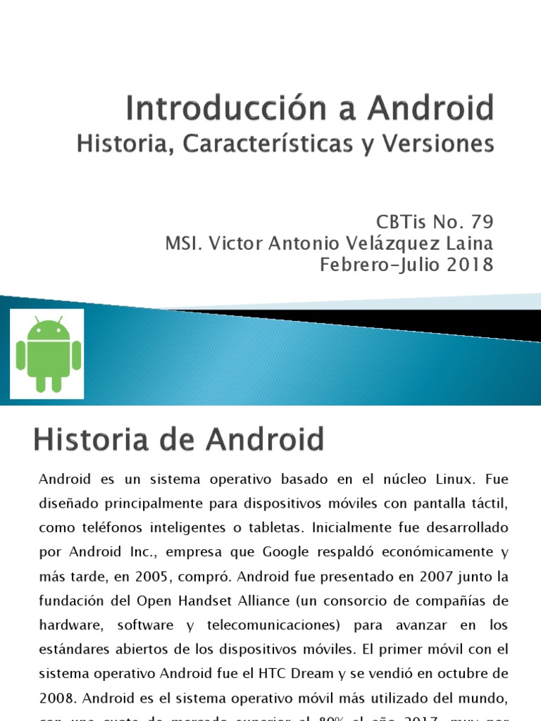 Android - Historia, Caracteristicas y Versiones | PDF | Android ...