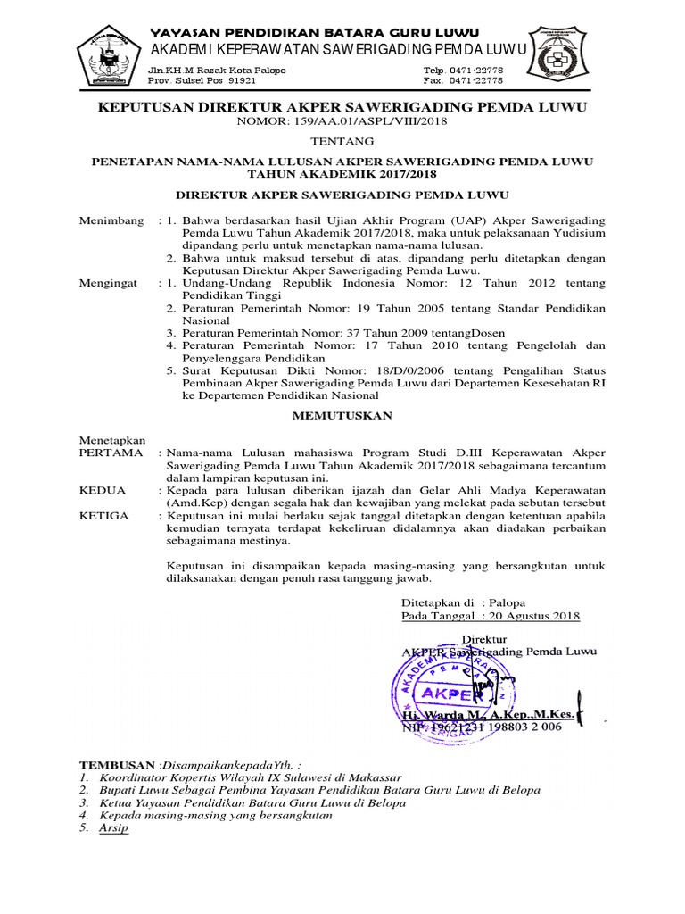 SK Yudisium 20 Agst PDF | PDF