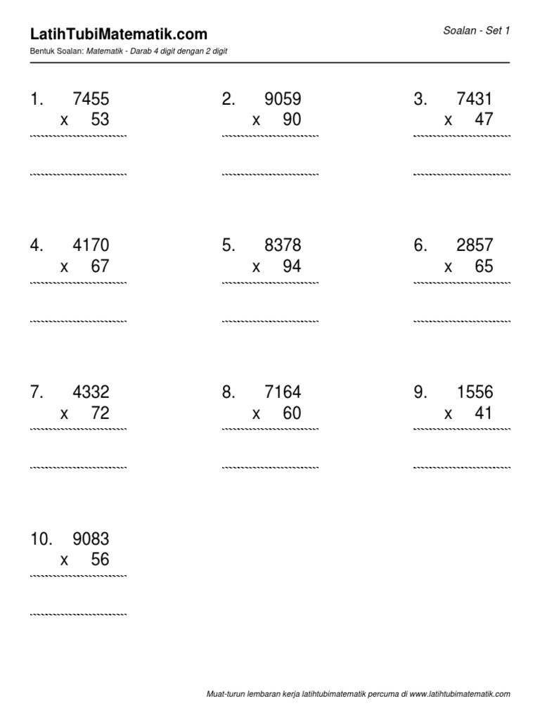 Darab 4 Digit Dengan 2 Digit | PDF