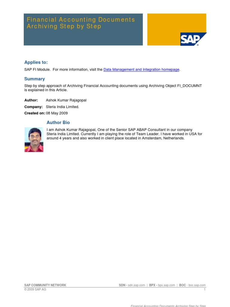 Financial Accounting Documents Archiving Step by Step | PDF | Database ...