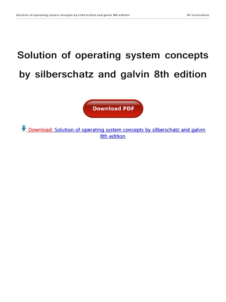 Solution of Operating System Concepts by Silberschatz and Galvin 8th ...