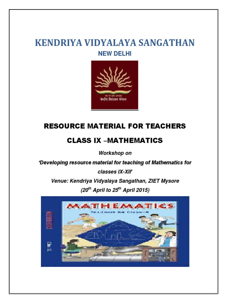 Mathematics Resource Material For Class 9 PDF | PDF | Educational ...