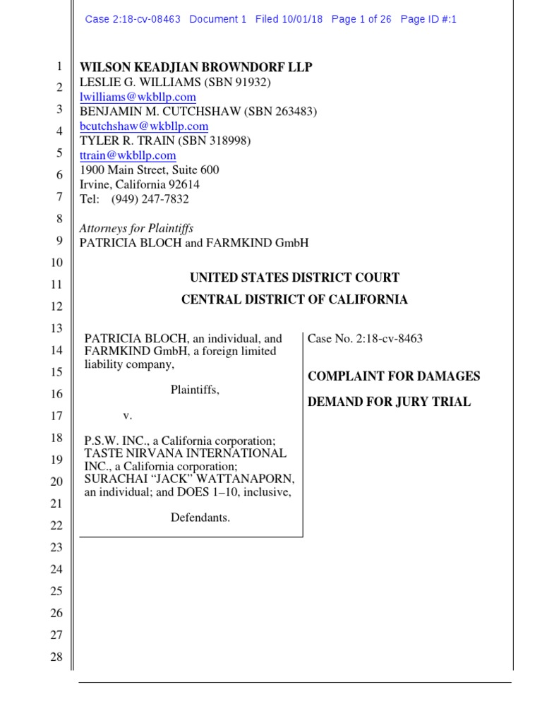 Fraud Complaint (Taste Nirvana Coconut Water) | PDF | Damages | Justice