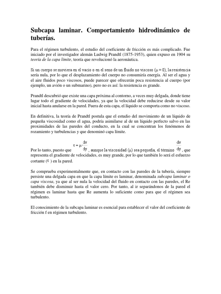 Subcapa Laminar | PDF | Viscosidad | Líquidos