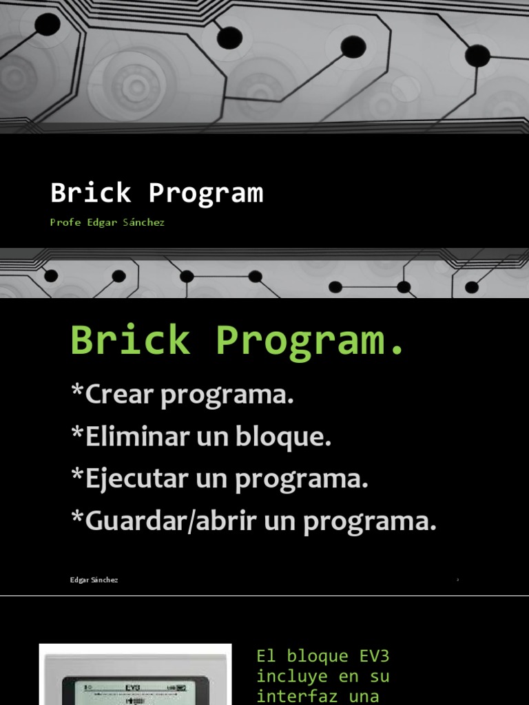 Clase 1.7.4 Brick Program / PROGRAMACION BRICK EV3 LEGO | Programa de ...